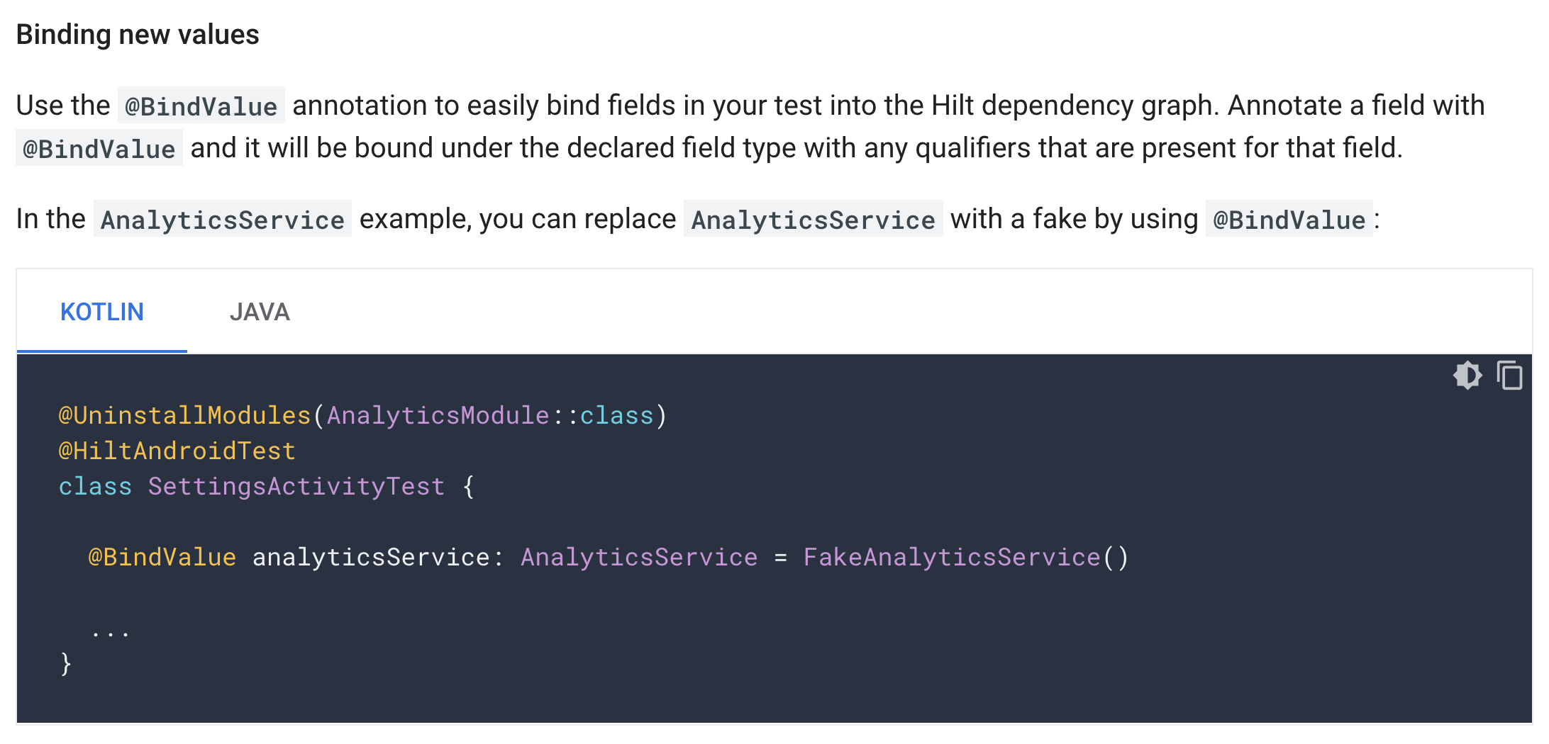 @BindValue fields cannot be private. · Issue #2038 · google/dagger · GitHub