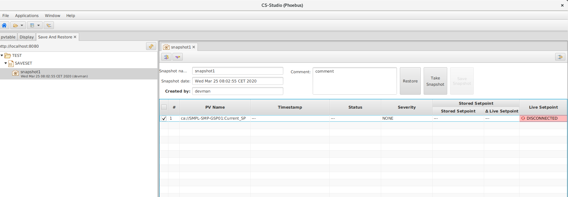 Save and Restore: PVs disconnected · Issue #1235 · ControlSystemStudio/phoebus · GitHub