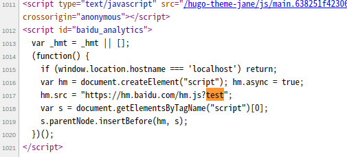 baidu_analytics 配置项不起作用 · Issue #166 · xianmin/hugo-theme-jane · GitHub