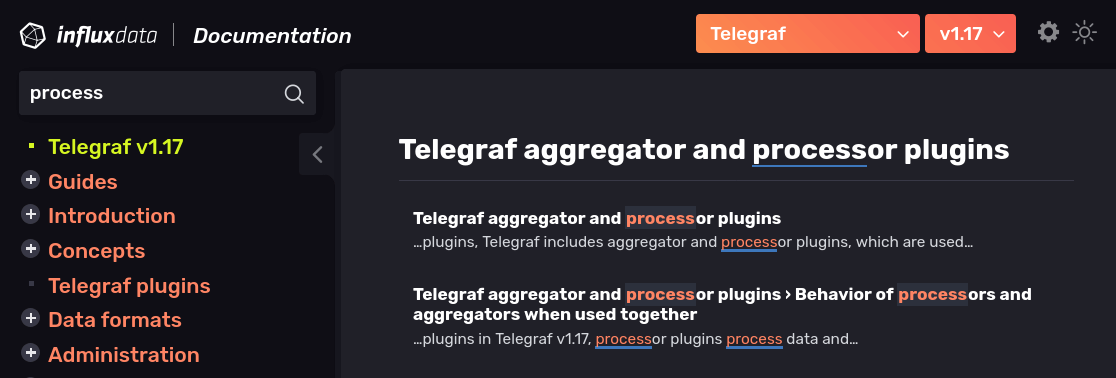 Doc search for v1.18 doesn't work · Issue #9066 · influxdata/telegraf · GitHub