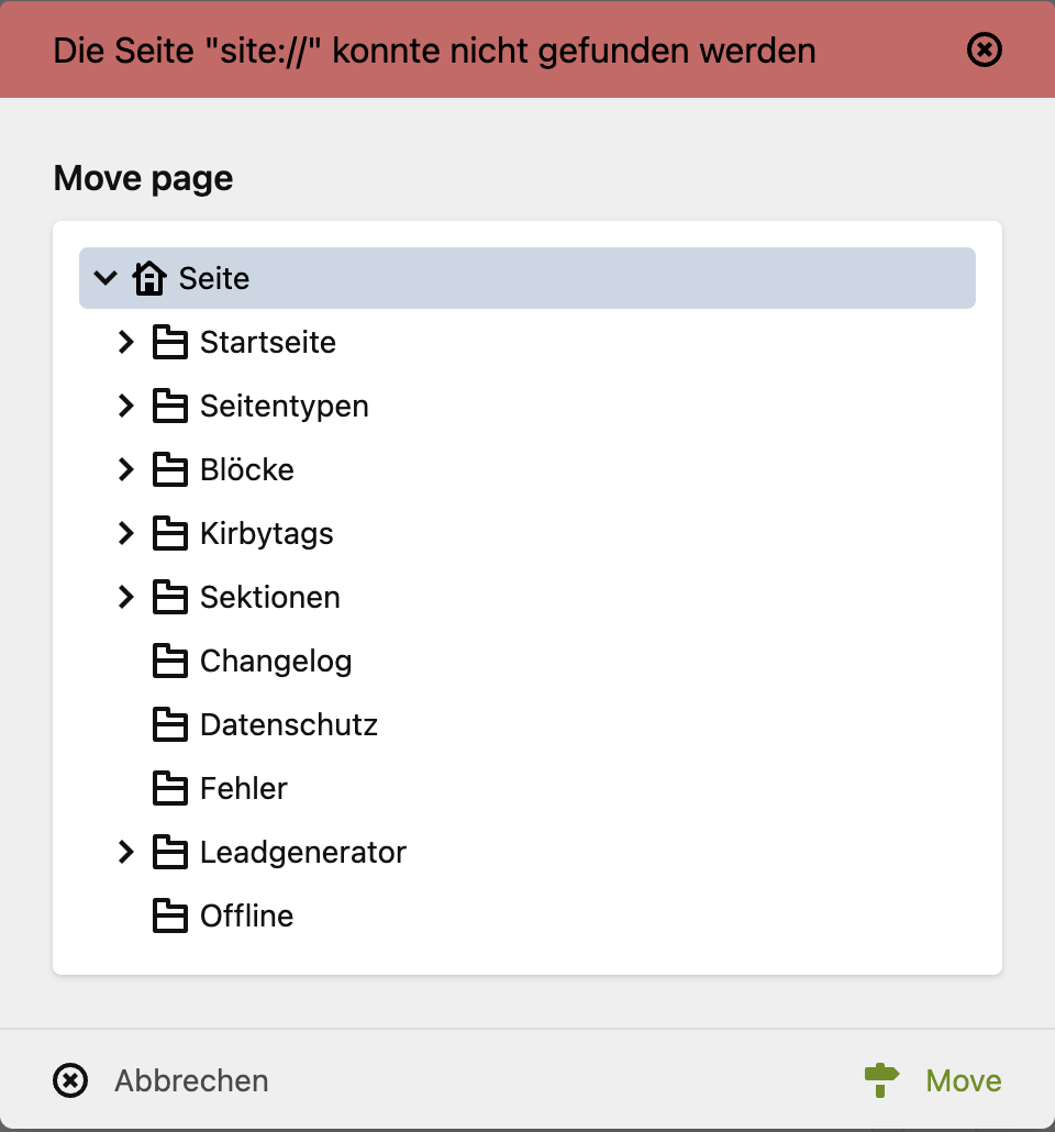 [v4] Moving pages into site not possible · Issue #5189 · getkirby/kirby · GitHub