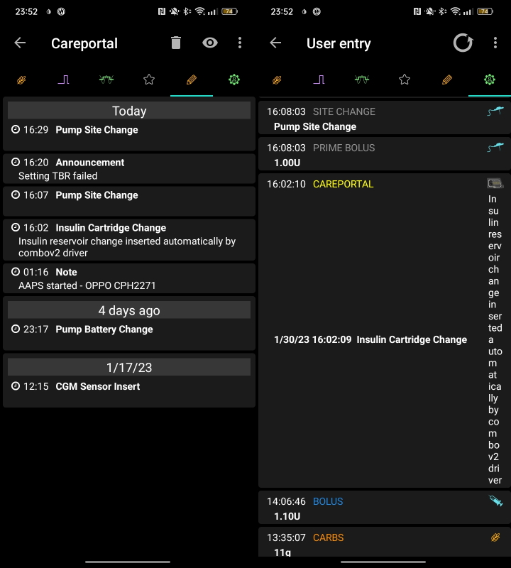 [3.1.0.3-dev-g] [ComboV2] User Entry Log · Issue #2382 · nightscout/AndroidAPS · GitHub