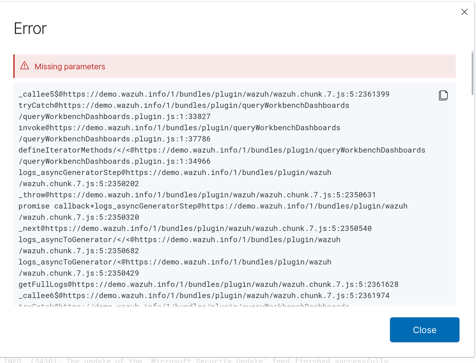 Missing Parameters Error In Logs Menu · Issue 4089 · Wazuh Wazuh Dashboard Plugins · Github