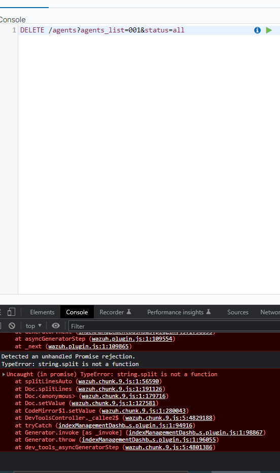 API console tools does not handle DELETE action · Issue #4260 · wazuh/wazuh-dashboard-plugins ...