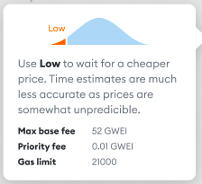 EIP-1559 V2: Edit gas fee modal - create tooltips for low / medium / aggressive selections ...