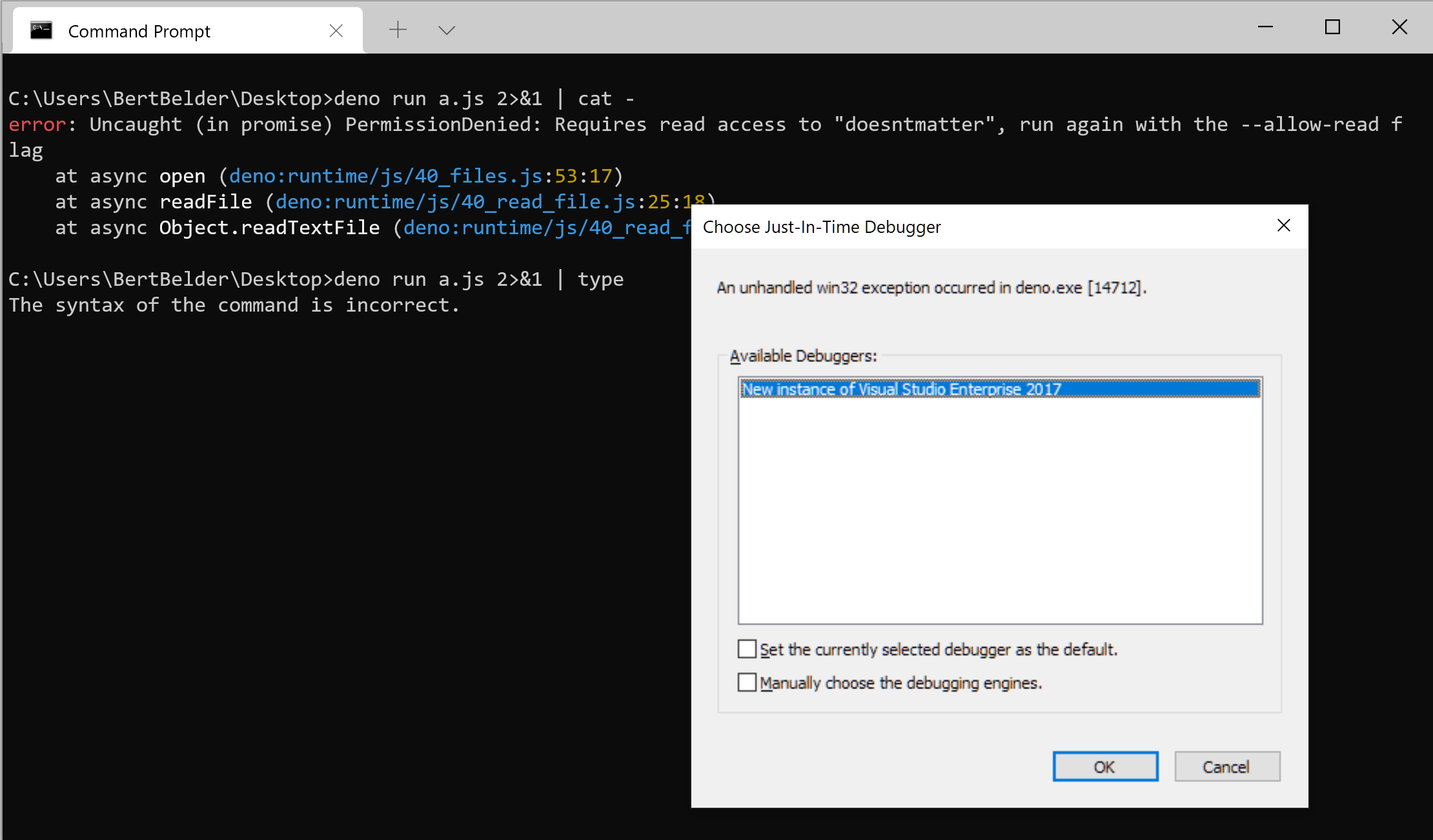 Panic On Listendatagram · Issue 14234 · Denolanddeno · Github 