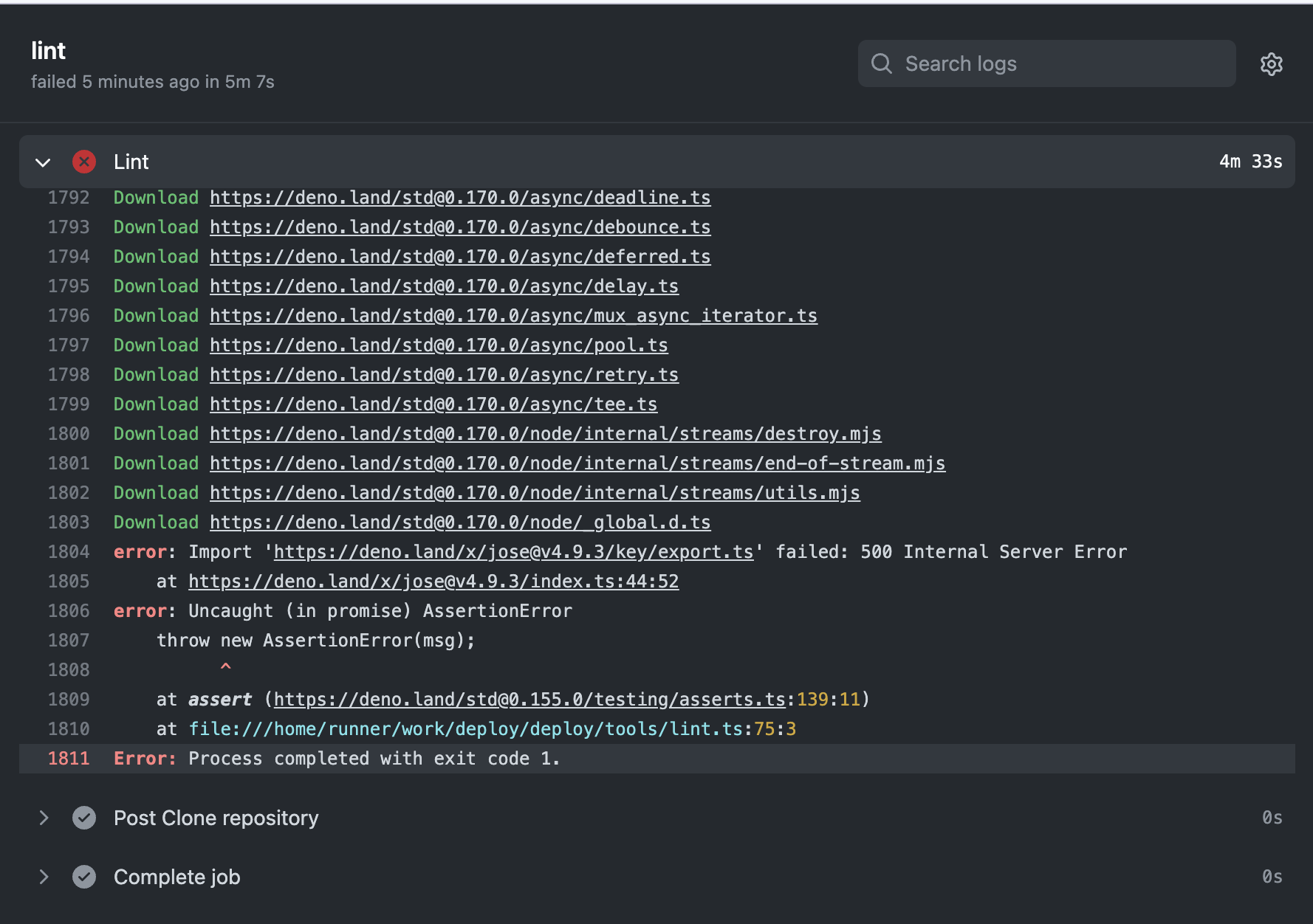 Retry downloading module on failure · Issue #17251 · denoland/deno · GitHub