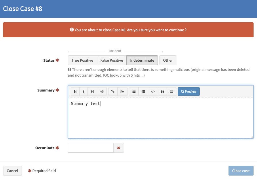 [Bug] Close case with empty mendatory date custom field · Issue #2036 · TheHive-Project/TheHive ...