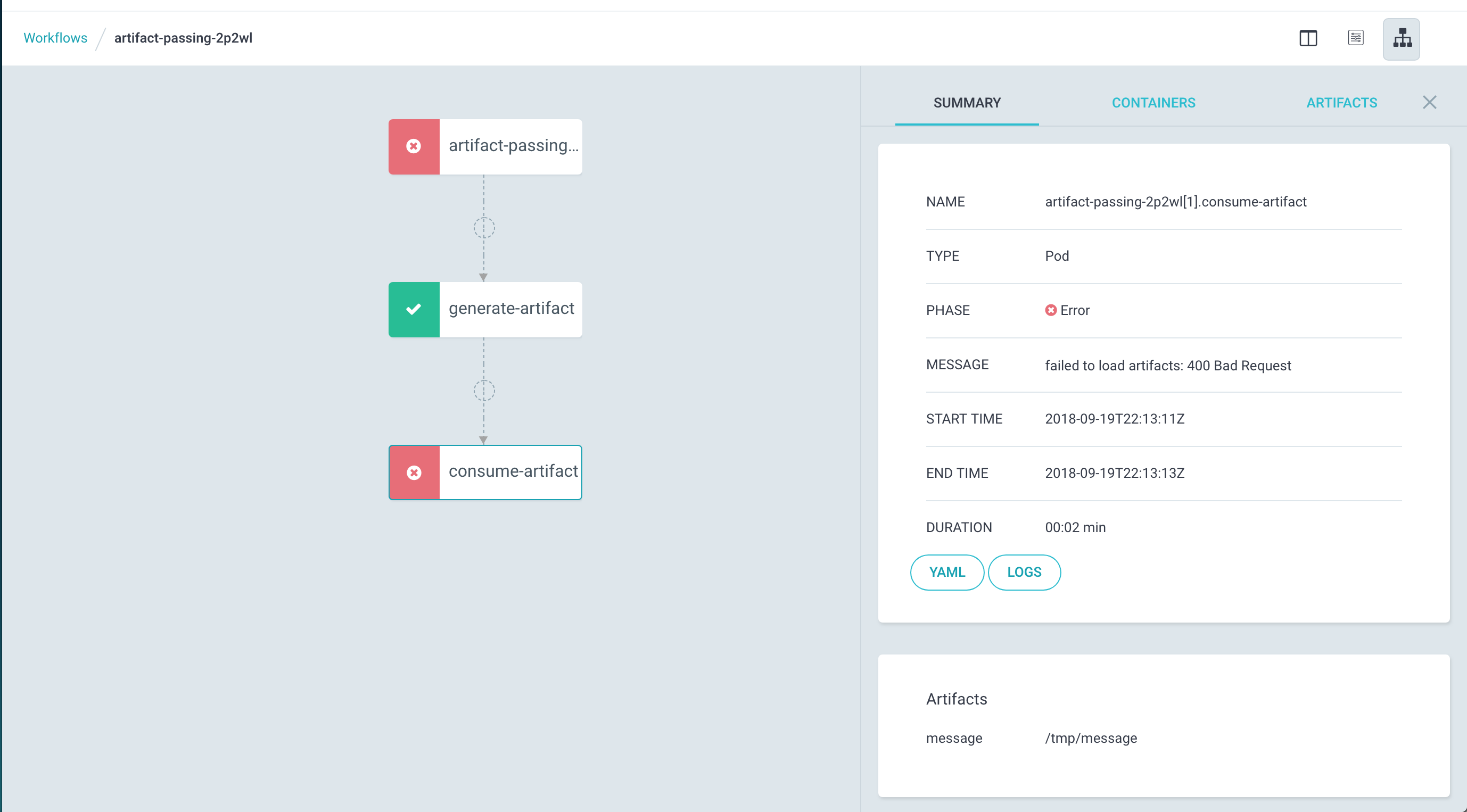 400 Bad Request: Load Artifact from S3 · Issue #1007 · argoproj/argo-workflows · GitHub