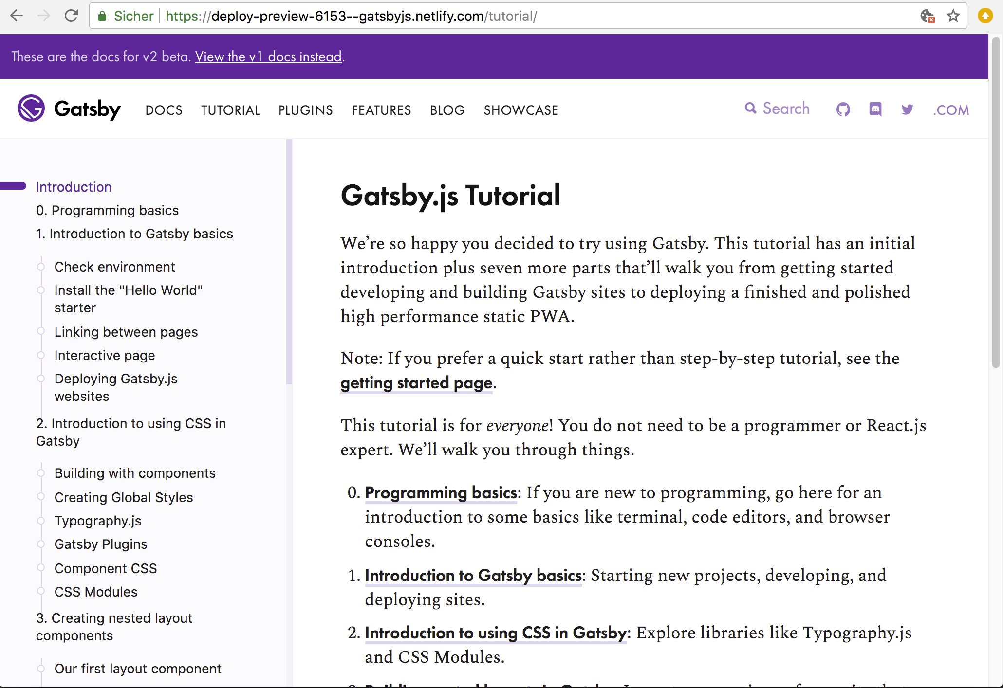 [www] IA redesign: Clearer separation of "Tutorial" sections · Issue #6193 · gatsbyjs/gatsby ...