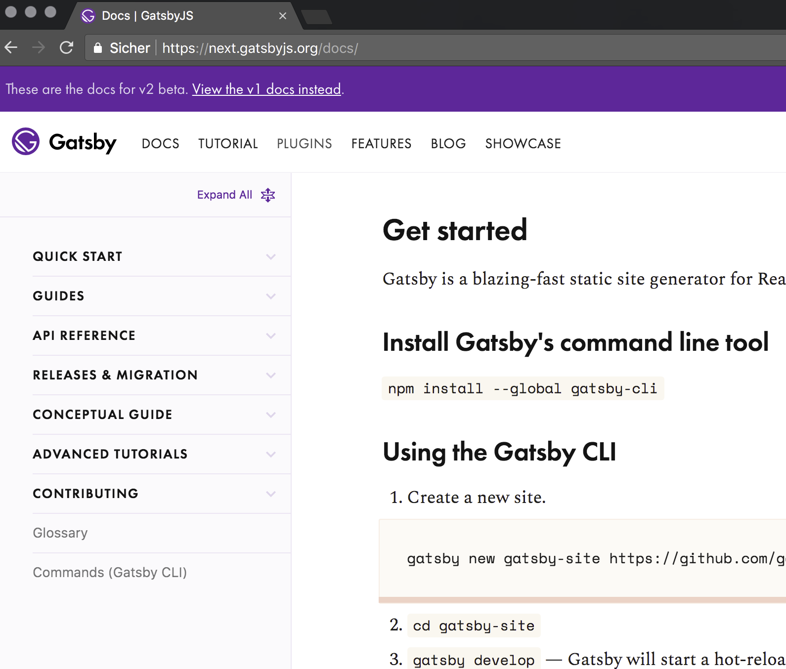 [www] directly opening /docs/ or /tutorial/ doesn't expand the section containing the currently ...