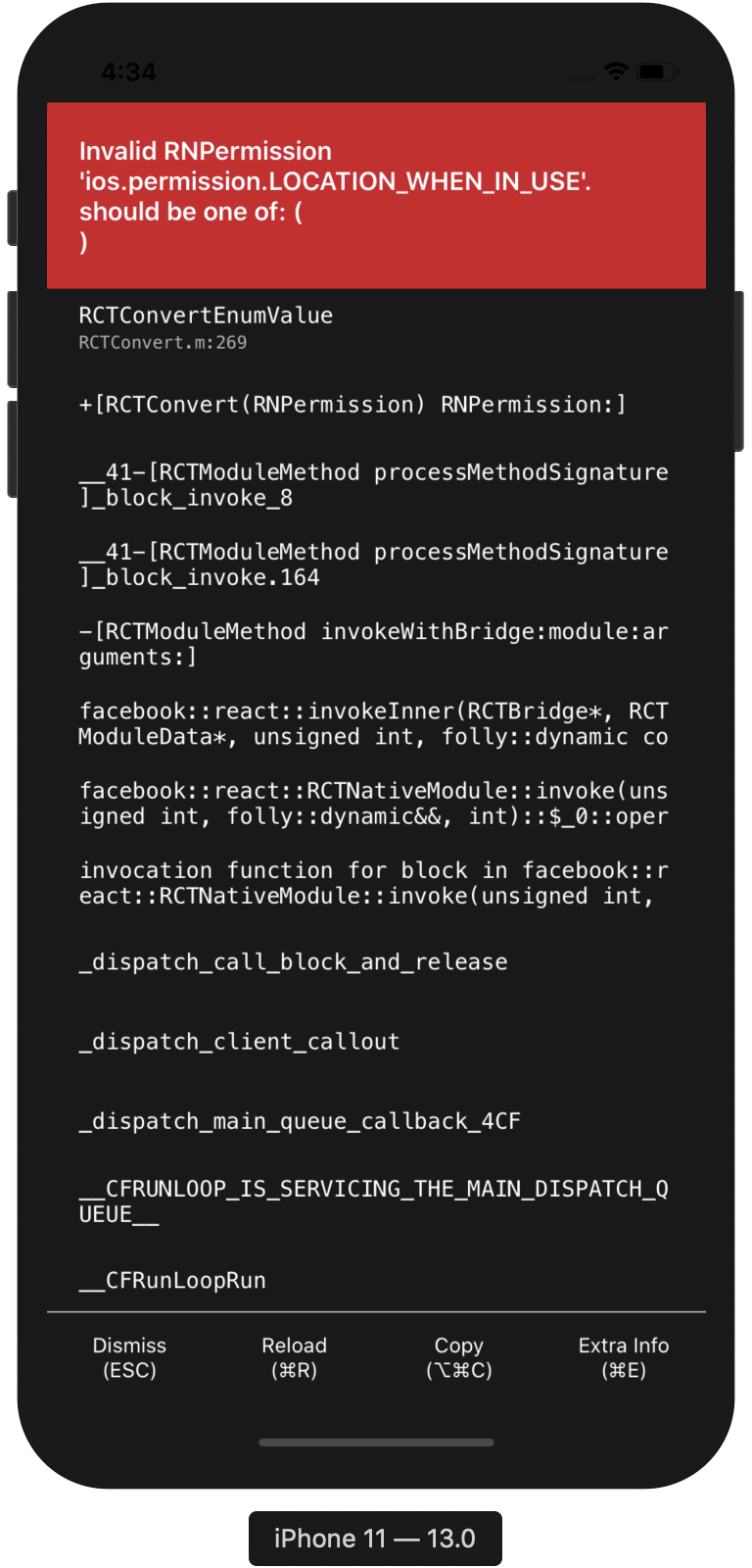 use_frameworks in Podfile may cause Invalid RNPermission 'ios.permission.LOCATION_WHEN_IN_USE ...