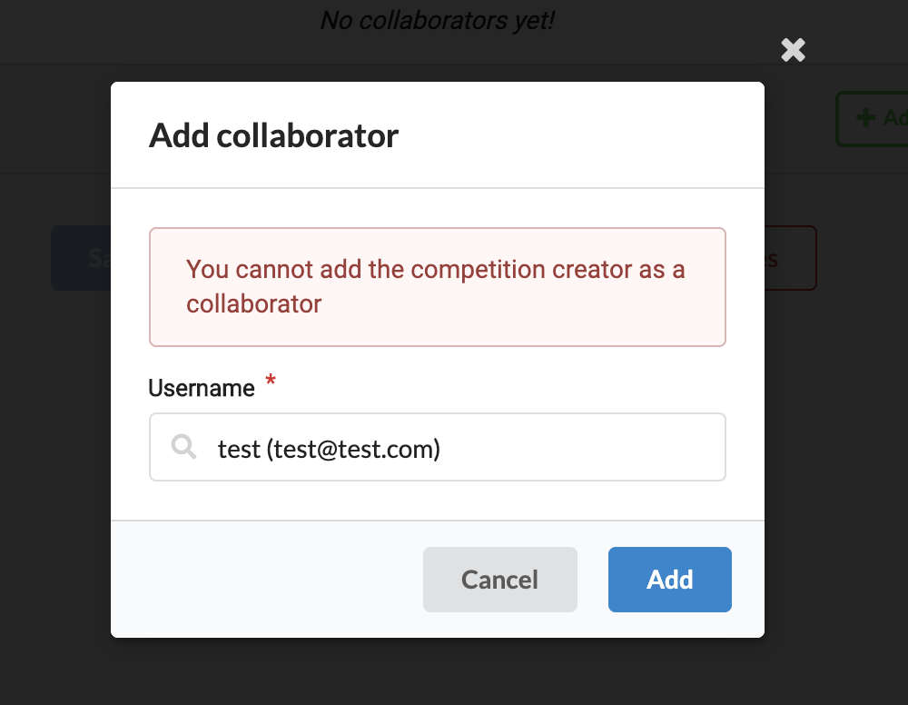 Adding collaborator on competition during creation with form breaks · Issue #300 · codalab ...