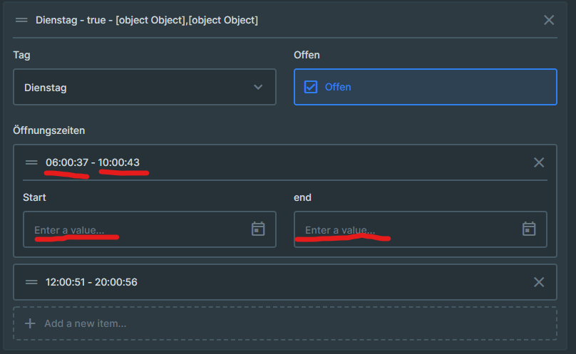 Datetime interface doesn't show currently selected value in a repeater ...