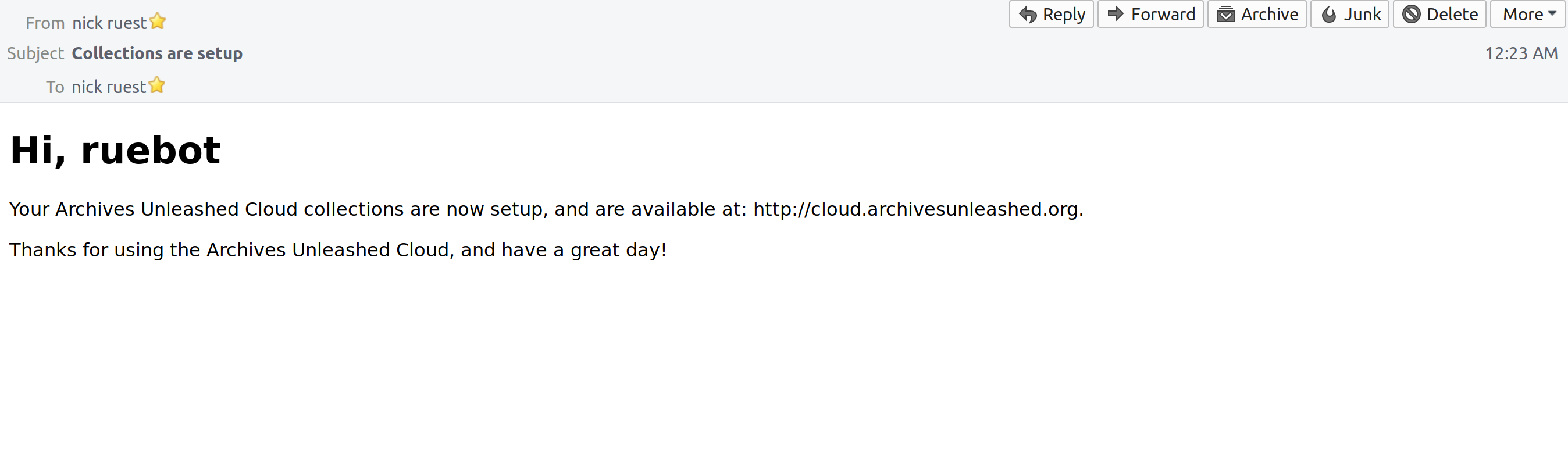 Setup a mailer · Issue #31 · archivesunleashed/auk · GitHub