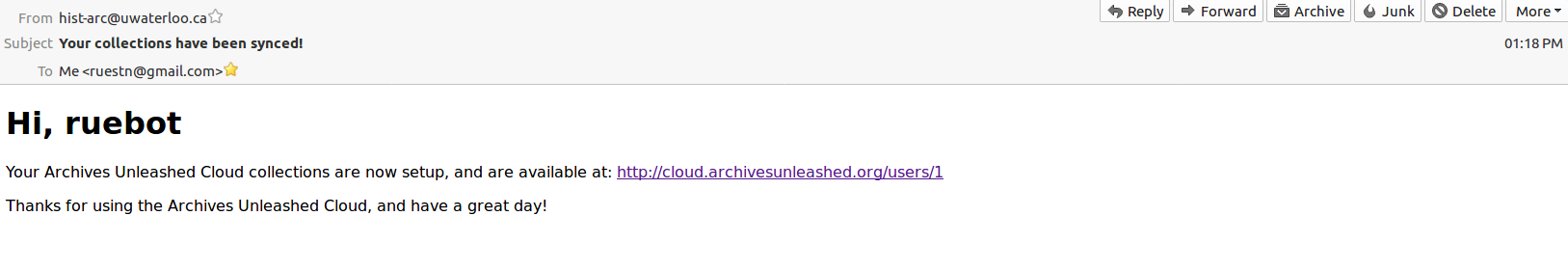 Collection Detail in Mailer Message · Issue #54 · archivesunleashed/auk · GitHub