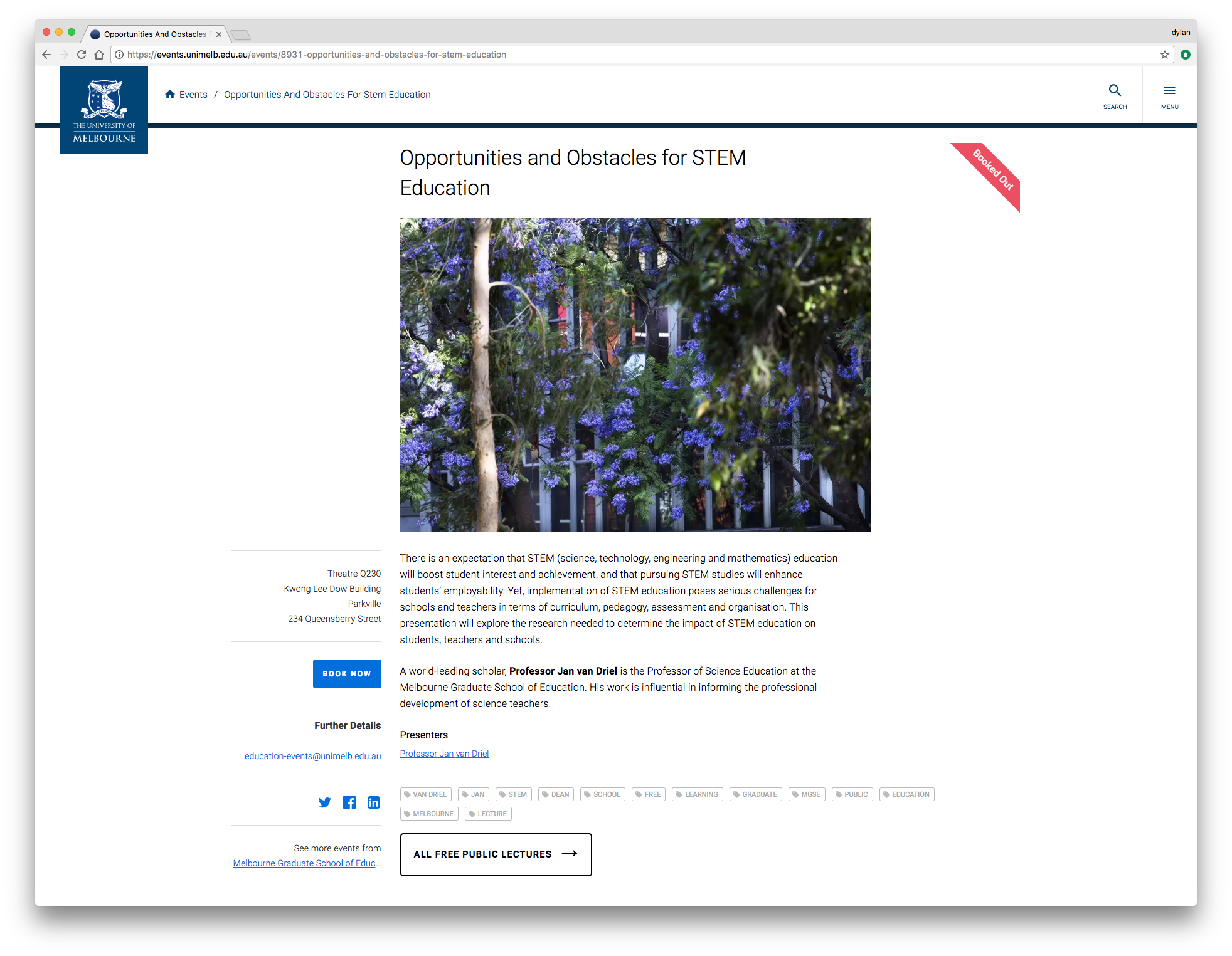 Event Detail Pages Don t Display The Aside Section Used For Date And