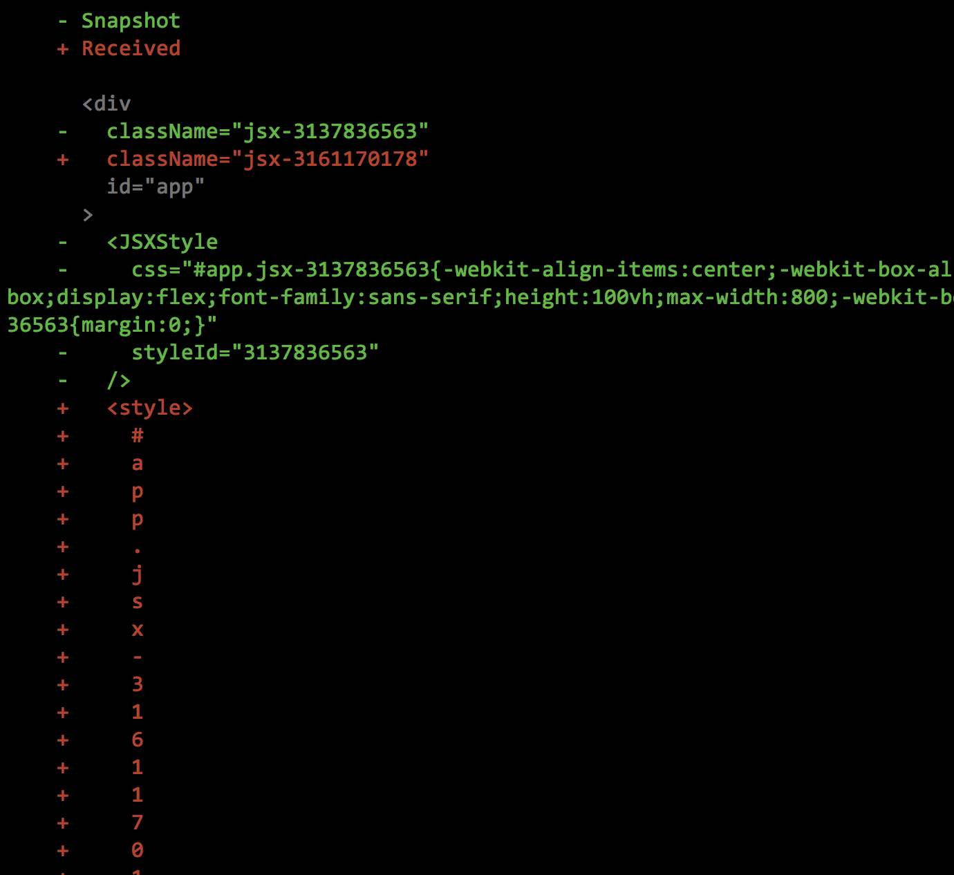 snapshot format for style is weird · Issue #502 · vercel/styled-jsx · GitHub