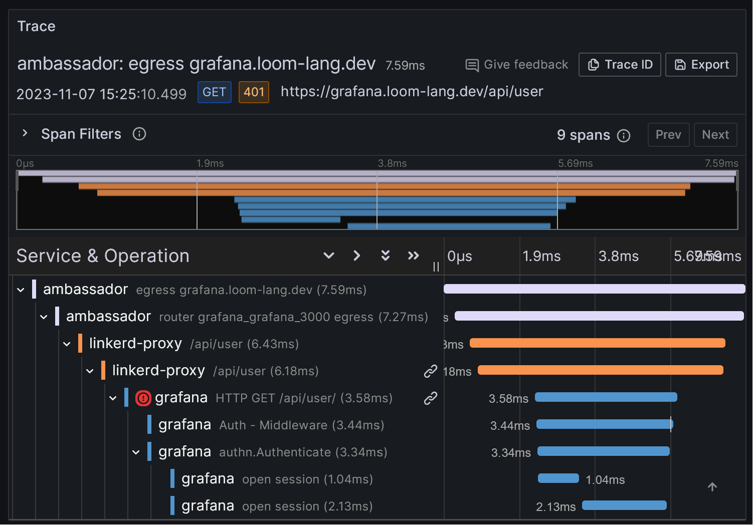 Grafana: distributed tracing with Linkerd doesn't show expected traces · Issue #53032 · grafana ...