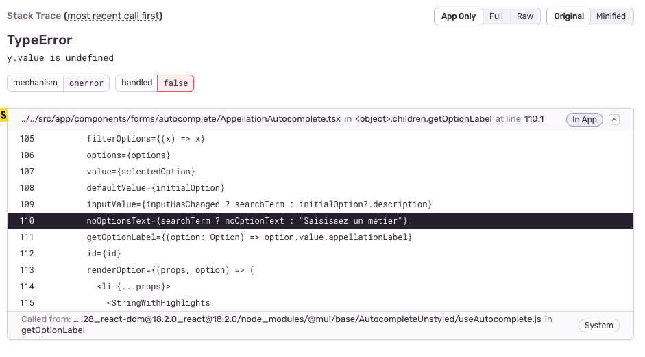 TypeError : item.value undefined sur AppellationAutocomplete (ConventionForm) · Issue #350 · gip ...