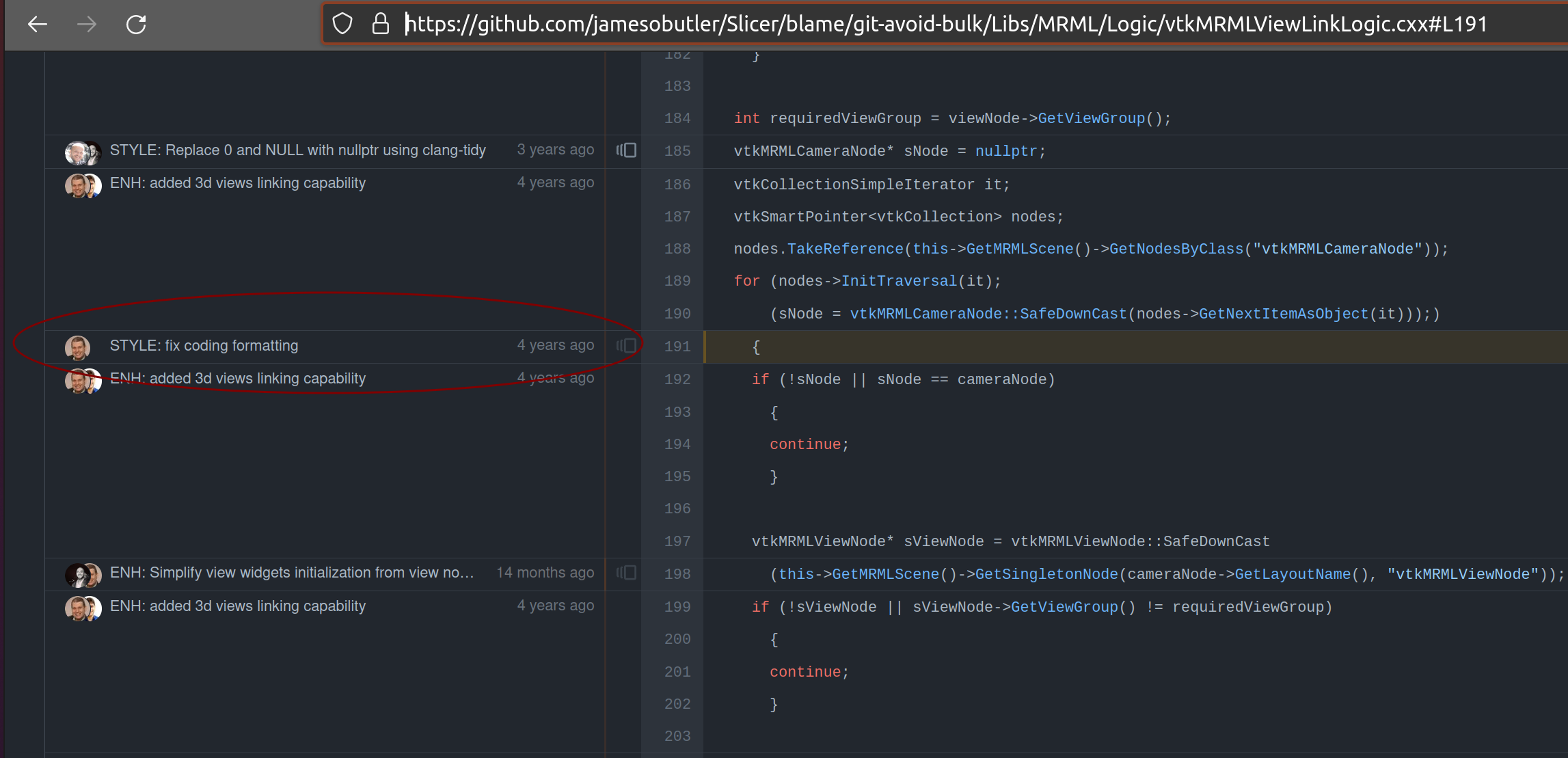STYLE: Ignore more bulk changes for git blame by jamesobutler · Pull Request #6306 · Slicer ...