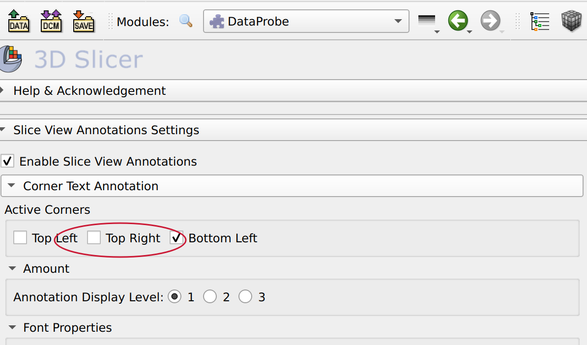Thick Slab Reconstruction corner-annotation not visible by default in Slice viewer · Issue #7092 ...