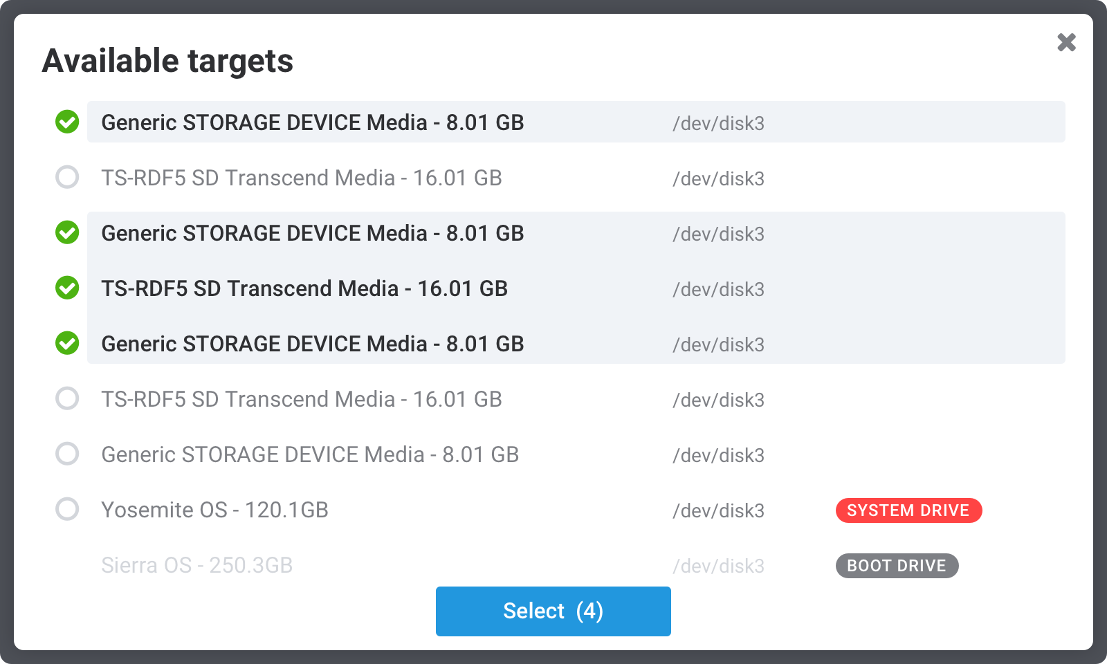 Improved Drive Selector Modal · Issue 2283 · Balena Ioetcher · Github 