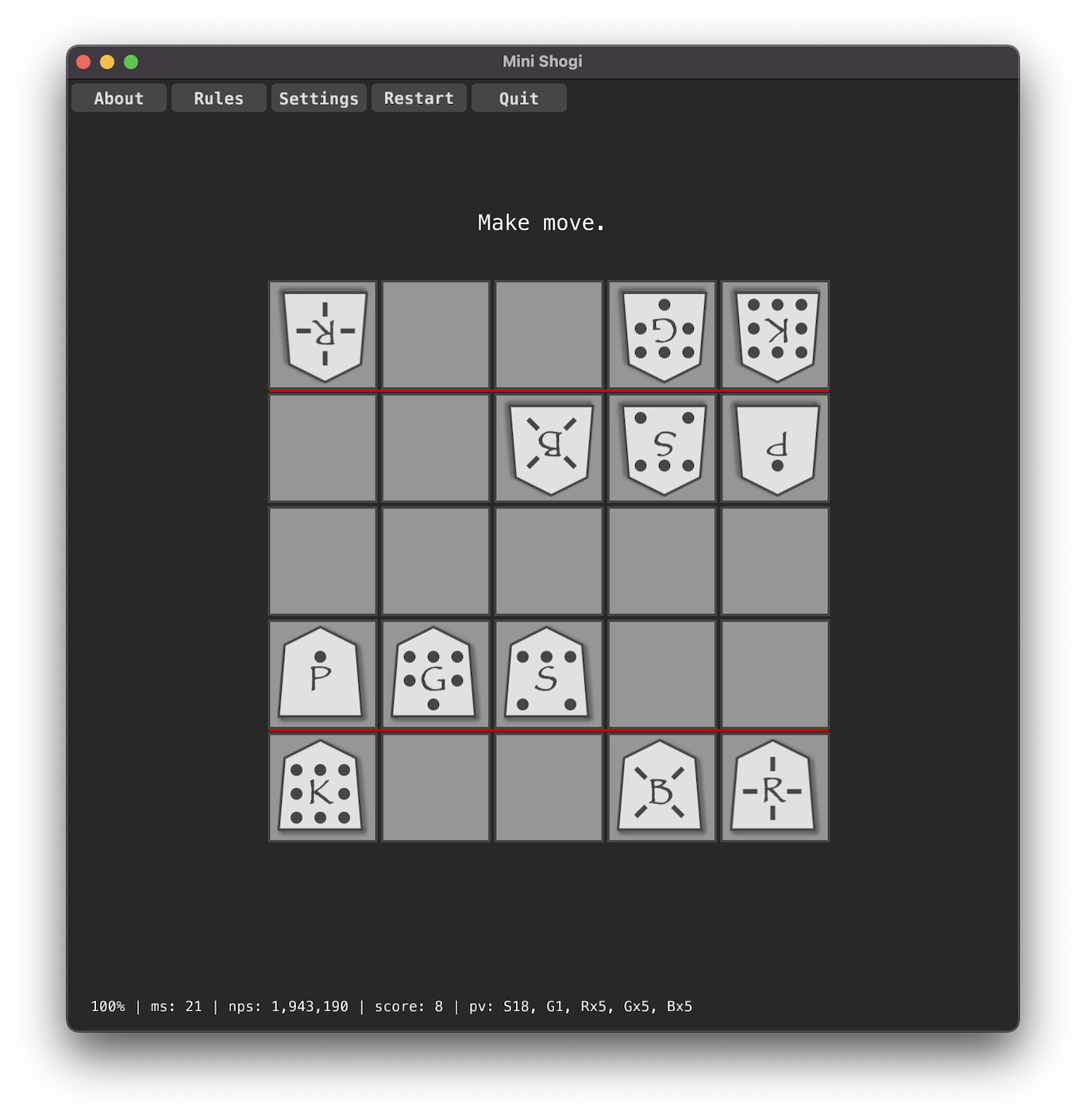 GitHub - getzen/Mini_Shogi: An intro version of Shogi, written in Rust and using Macroquad.