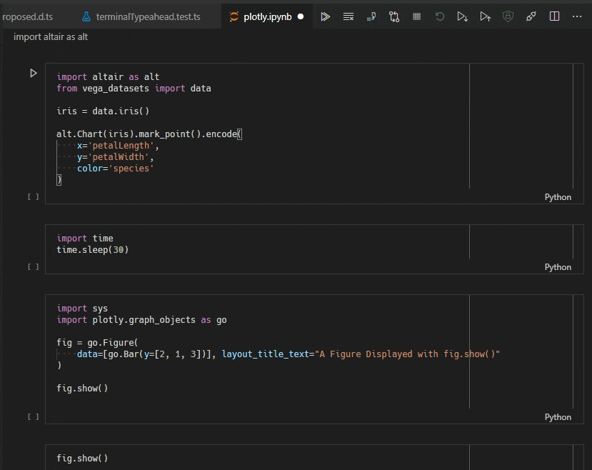 Running all cells doesn't show any output, but closing the notebook ...