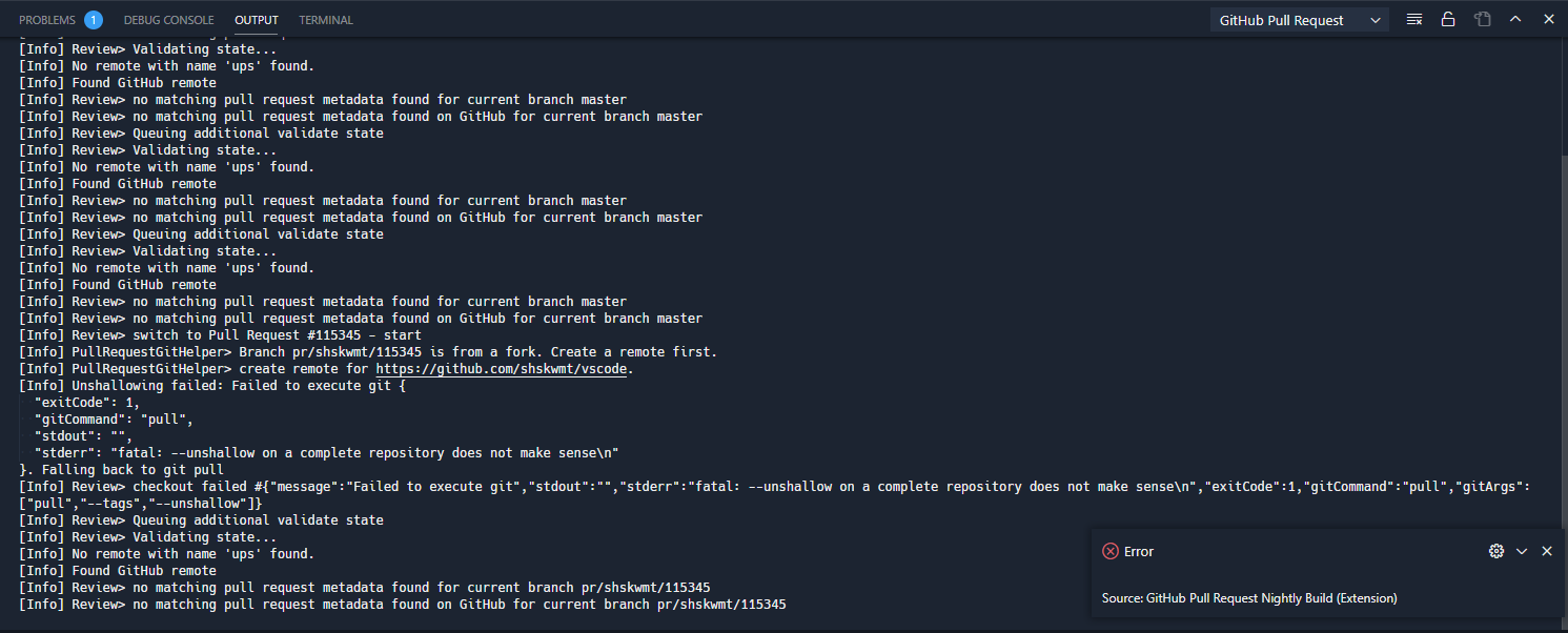 fatal: --unshallow on a complete repository does not make sense . Please check git output for ...