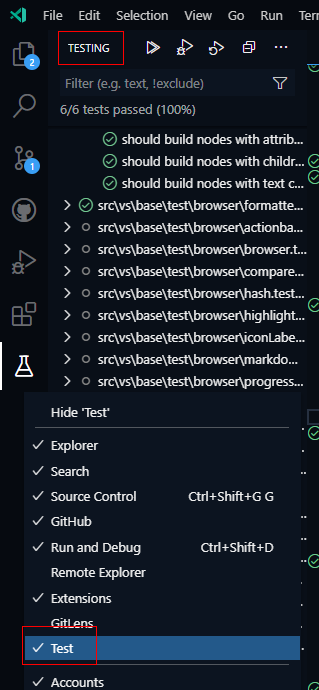 Test Explorer: What's the sidebar called? · Issue #119674 · microsoft ...