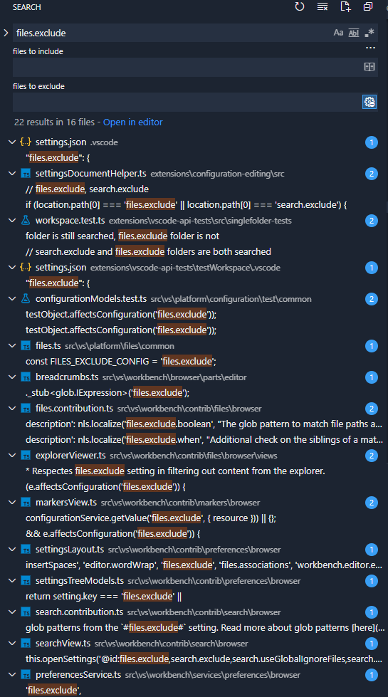 How does files.exclude work? · Issue #120082 · microsoft/vscode · GitHub