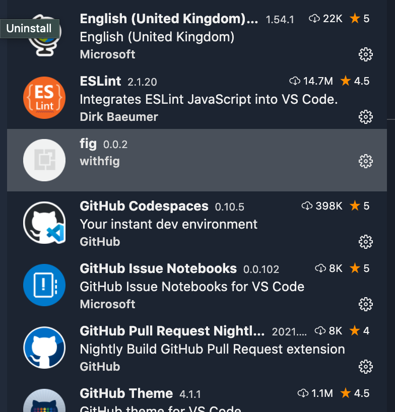 VS Code extension: Improve extension's metadata · Issue #121 · withfig/fig · GitHub
