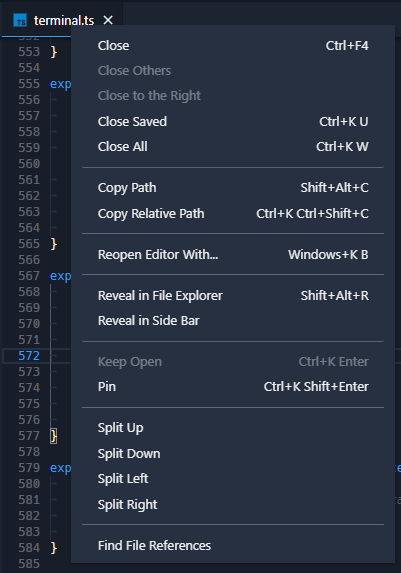 Terminal Editors: Editor tab context menu · Issue #126254 · microsoft ...