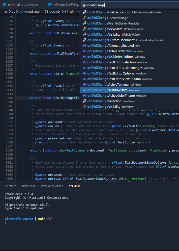 Revealing in the editor should be aware of how much space the command ...