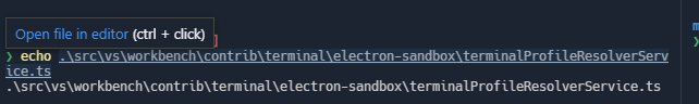 Cmd+Click integrated terminal did not handle line break when splitting terminals vertically ...