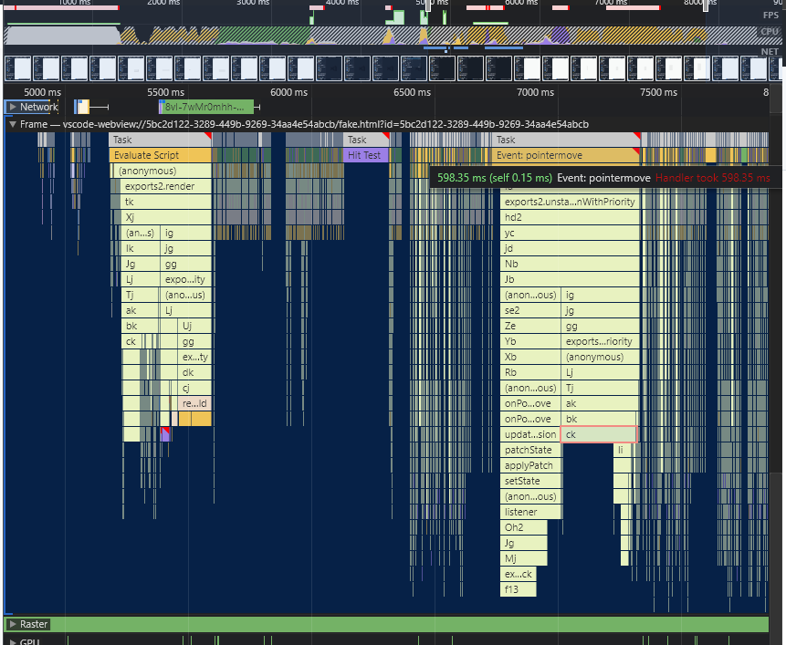 [bug] Using select tool shortly after creating the webview in VS Code can lock up the UI thread ...