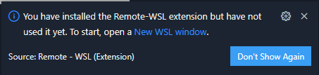 Sync the "haven't used remote-wsl" extension notification · Issue #5932 ...
