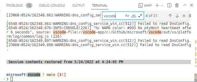 Make search results in terminal easier to spot · Issue #150345 ...