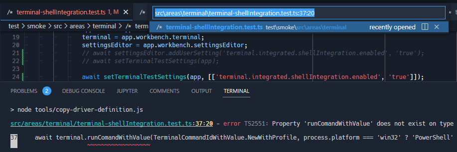 Single search match not handled correctly when a command uses `cd ...