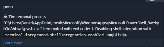 Shell integration warning should display process info as monospaced code · Issue #153569 ...