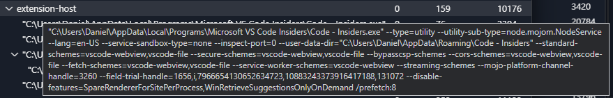 High cpu usage from shared process · Issue #156550 · microsoft/vscode · GitHub