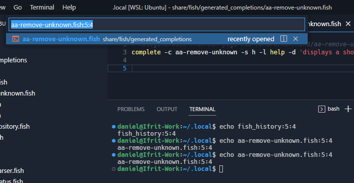 can't go to line and column by click terminal link if project path ...