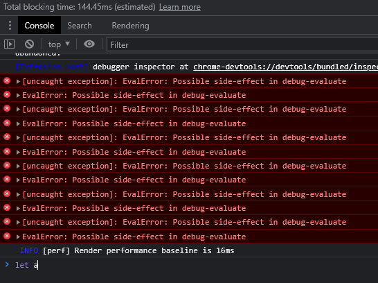 Side Effect Error When Typing Into The Electron Devtools Console · Issue 166144 · Microsoft