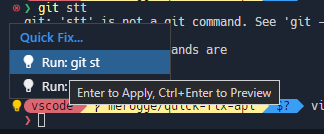 Apply and preview in terminal quick fix entry hover should be lowercase · Issue #166496 ...