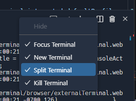 Terminal split button no longer available when bottom panel alignment is set to Justify · Issue ...