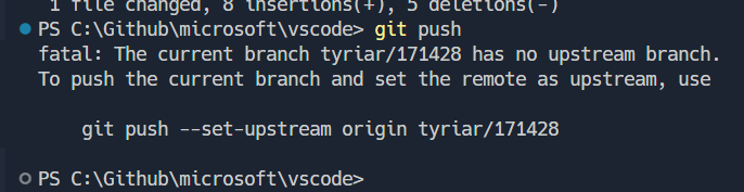 Git set upstream quick fix isn't working anymore · Issue #171635 · microsoft/vscode · GitHub