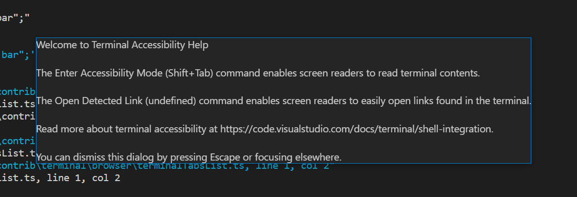 undefined in terminal a11y help · Issue #172942 · microsoft/vscode · GitHub