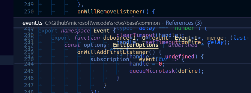 Peek view content is overlapping due to sticky scroll · Issue #173331 · microsoft/vscode · GitHub