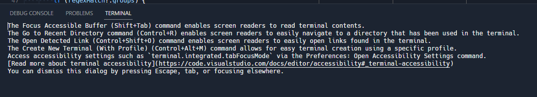 Make accessibility help generic · Issue #183363 · microsoft/vscode · GitHub
